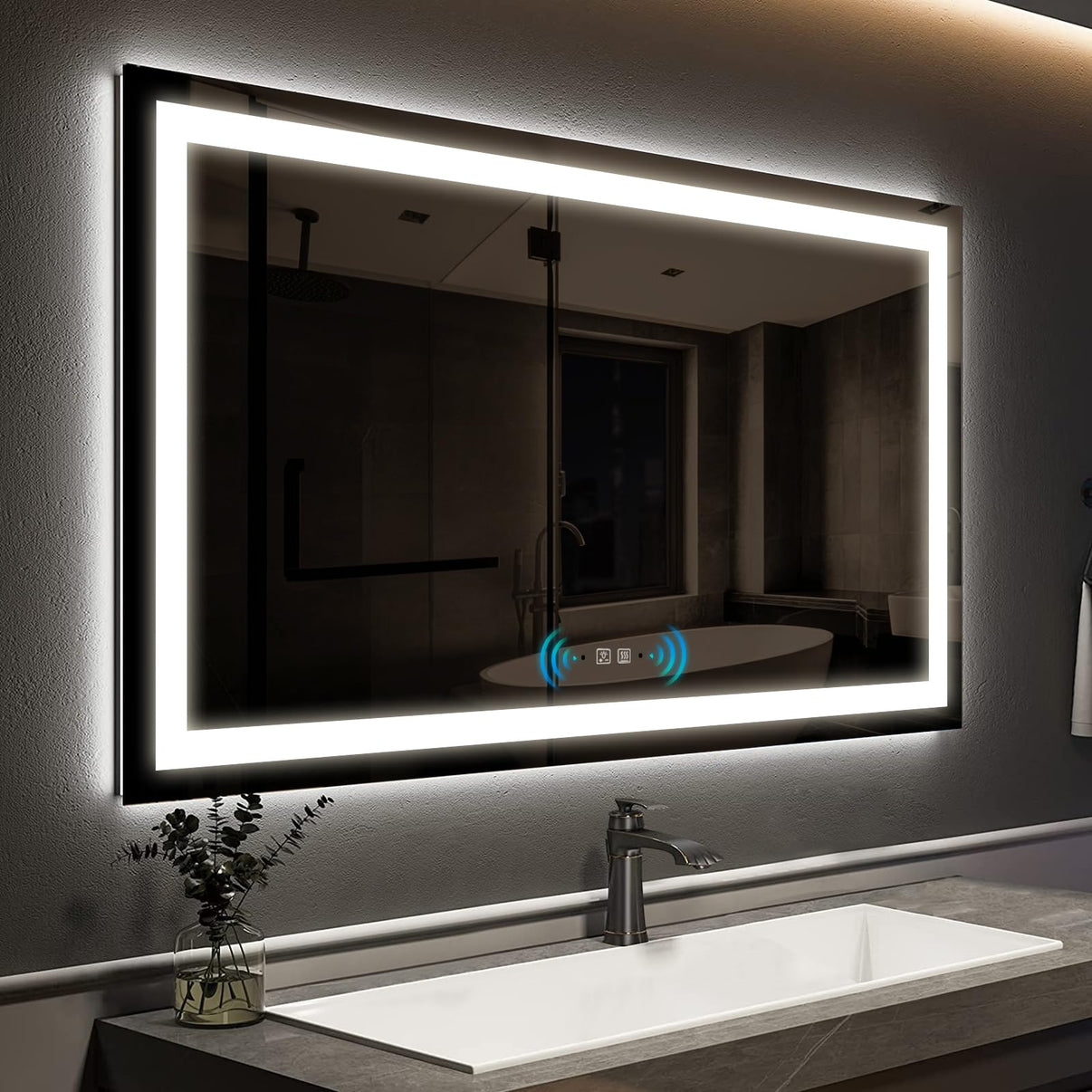 Motion Sensor Frameless LED Smart Bathroom Mirror – Roomtec